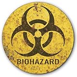 Amazon.com: Biohazard Caution Tin Metal Steel Sign, Biological Hazard ...