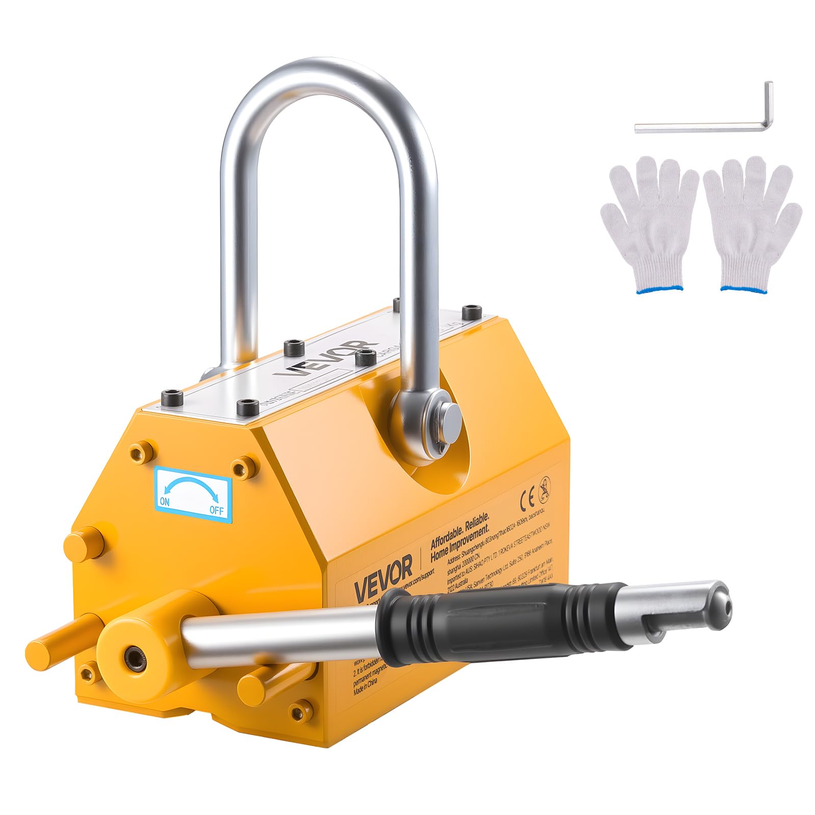 VEVOR Permanent Magnetic Lifter, 2200 lbs Pulling Capacity, Heavy Duty ...