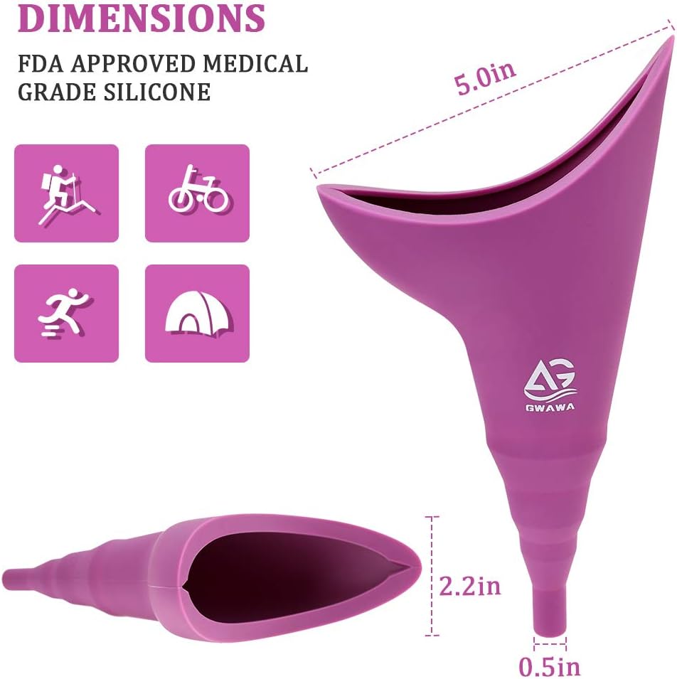 GWAWA Female Urinal Kit, Female Urination Device Reusable Pee Funnel ...