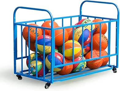 Amazon.com: PUEEPDEE Ball Rack Metal Rolling Sports Ball Storage Cart ...