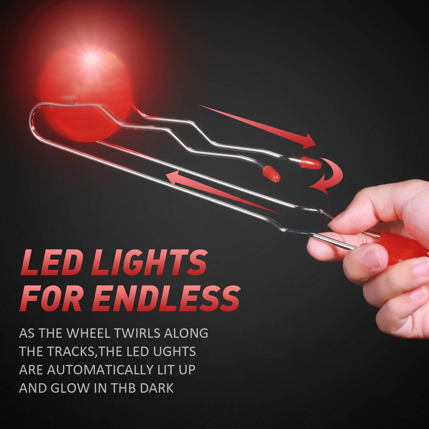 Mua Sumind 6 Pcs Magnetic Gyro Wheels for Kids Light up Rail Twirler ...