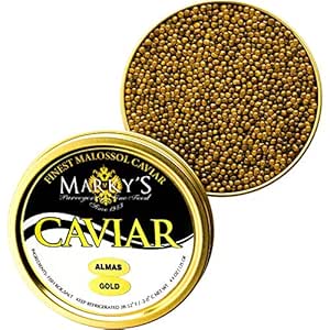Marky’s Premium Almas Osetra Sturgeon Black Caviar – 1.75 oz Malossol ...