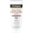 Amazon.com: Neutrogena Clear Face Liquid Sunscreen for Acne-Prone Skin, Broad Spectrum SPF 30 ...