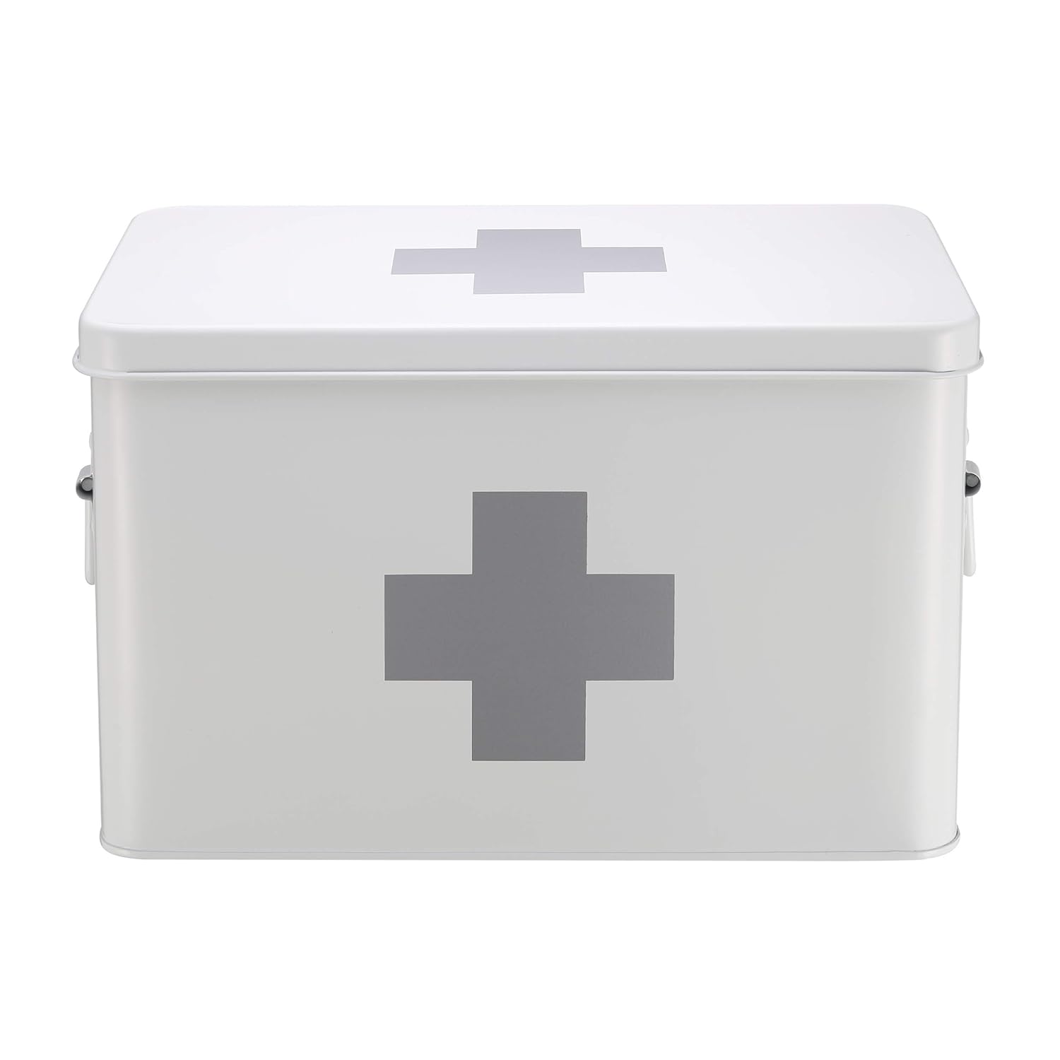 Mari Home White Medicine Box, Medicine Tin with Double Layer and 5 ...