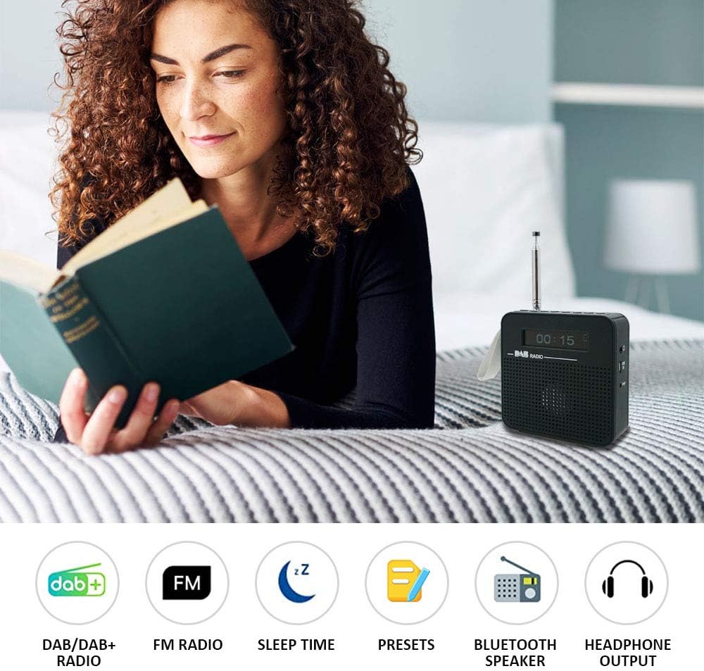 Maxesla DAB Radio with Bluetooth, Small DAB/DAB+ FM Digital Radio LCD ...