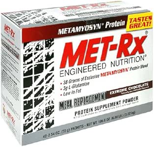 Amazon.com: MET-Rx Meal Replacement Powder, Extreme Chocolate, 2.54 ...