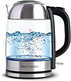 Bertelin Cordless Electric Glass Kettle 1.7L - Blue Illumination LED ...