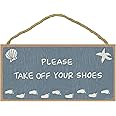 Amazon.com : Please Take Off Your Shoes Sign - Small Hanging Wooden ...