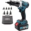 McbeAn Cordless Rivet Gun, Electric Pull Screw Nut Gun with M3 M4 M5 M6 ...
