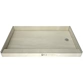 Tile Redi 3448C-PVC Shower Pan with Center Drain- Single Curb Shower ...