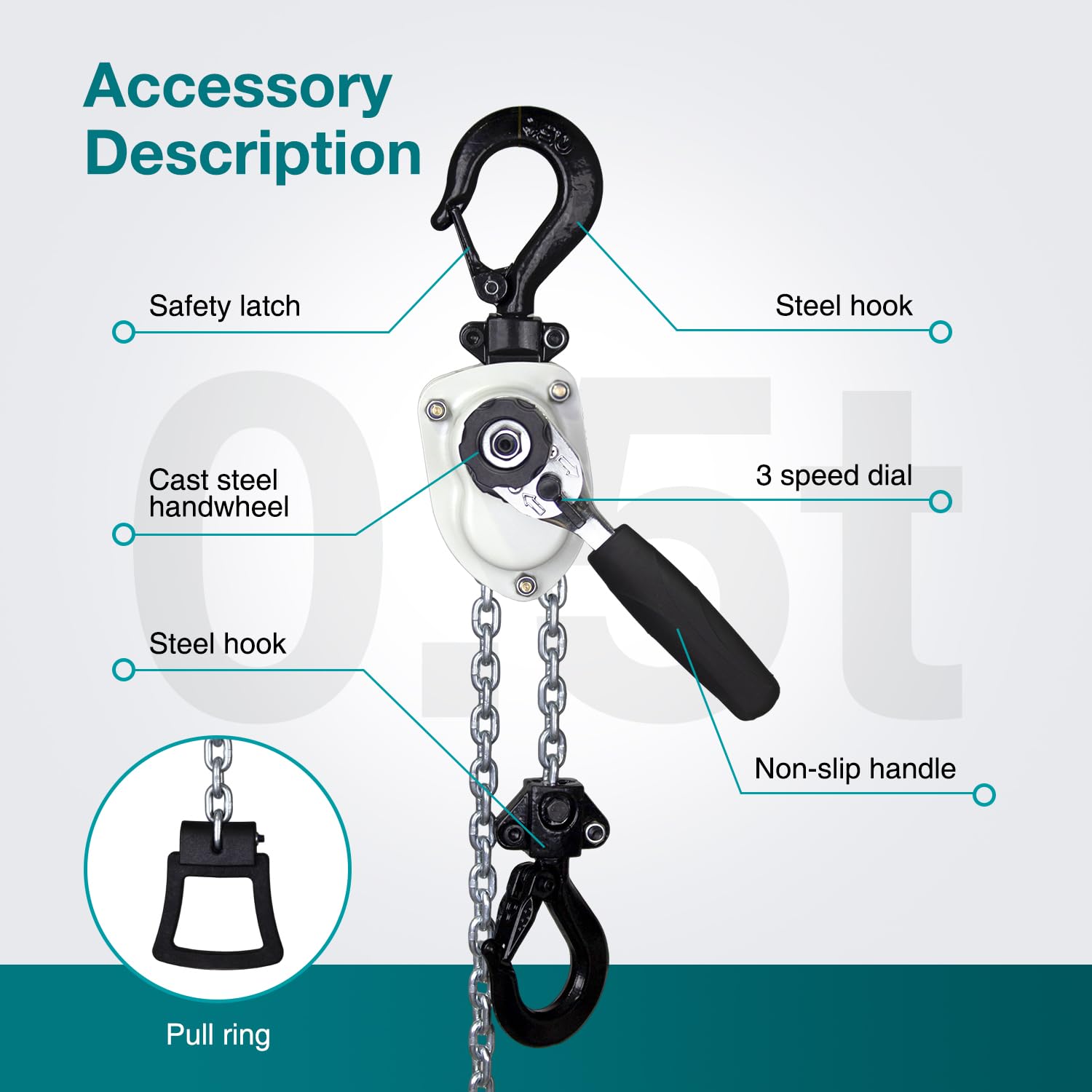 Mua Mini Chain Hoist 1100lb TOYO Manual Lever Hoist 1/2 ton mini Puller ...