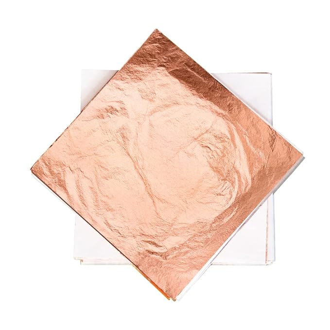 Imitation Gold Leaf Sheets, Pure Copper Leaf Sheet, 100 Sheets Metallic ...