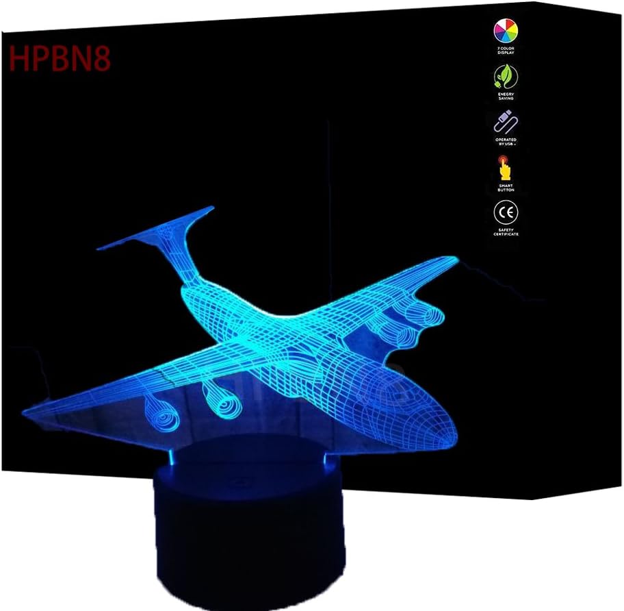 3D Flugzeug Lampe USB Power 7 Farben Amazing Optical Illusion 3D ...