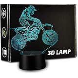 WANTASTE 3D Motocross Lamp, Optical Illusion Night Light for Room Decor ...