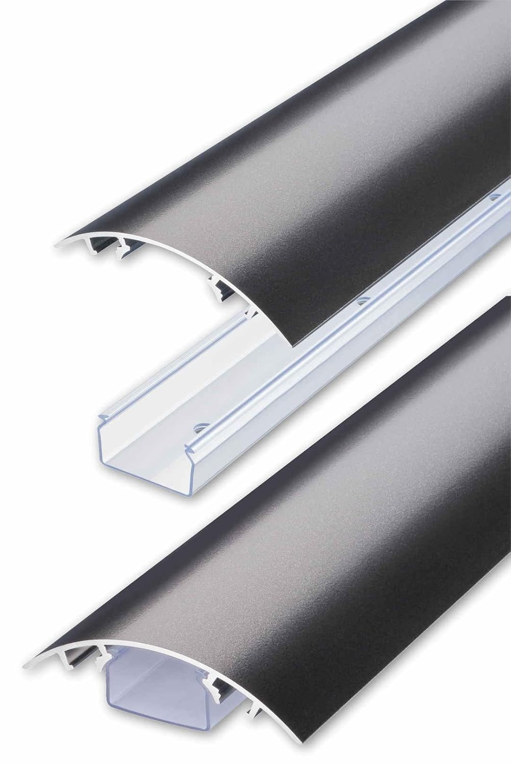 Aluminium cable duct in titanium anthracite silk matt in different ...