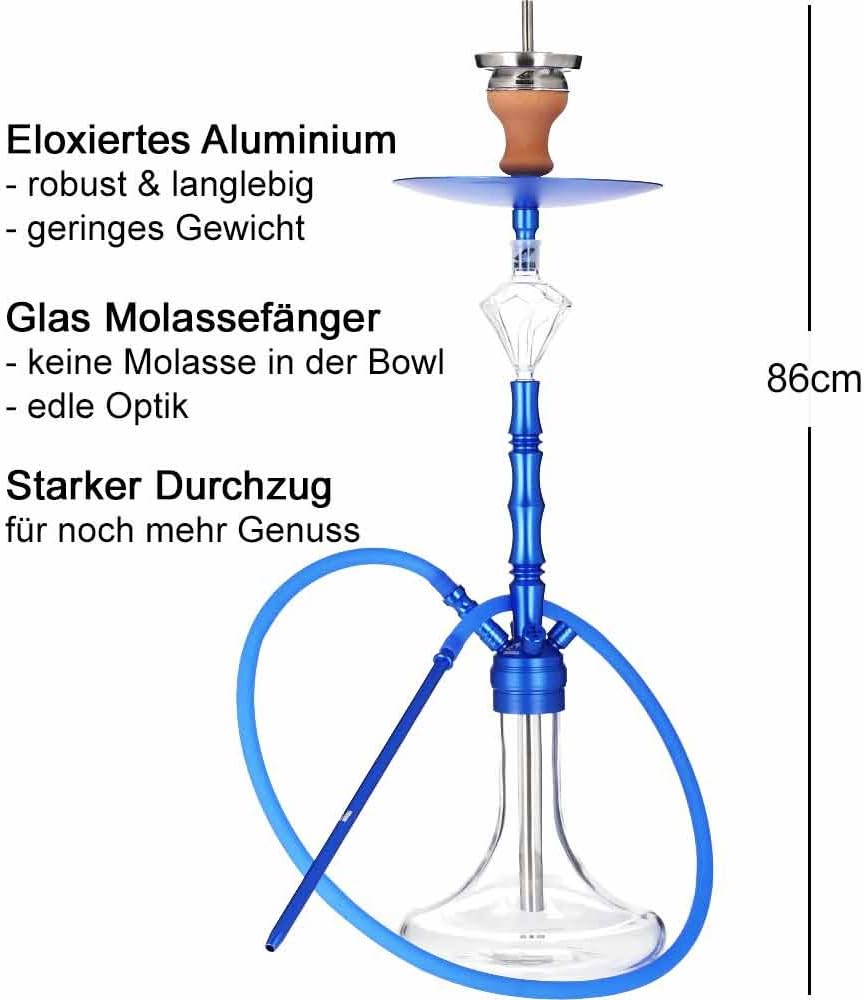 Smokezilla MINYA Shisha Aluminium 86cm Hookah | Wasserpfeife ...