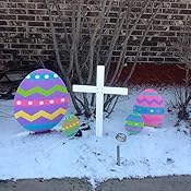 Amazon.com: amscan Multicolored Easter Eggs Corrugated Signs, 5 Ct ...