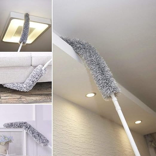 1.78m Extendable Duster, Fluffy Feather Dusters Microfiber Cobweb ...