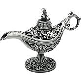 Amazon.com: Honoro Vintage Legend Aladdin Magic Genie Lamp - Metal Carved Wishing Light for Home ...