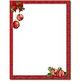 Amazon.com : Red Christmas Bulbs Stationery Paper - 80 Sheets : Office ...