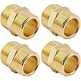 Amazon.com: Uenede 4PCS 1 Inch NPT Brass Hex Nipple Coupling 1" NPT x 1 ...