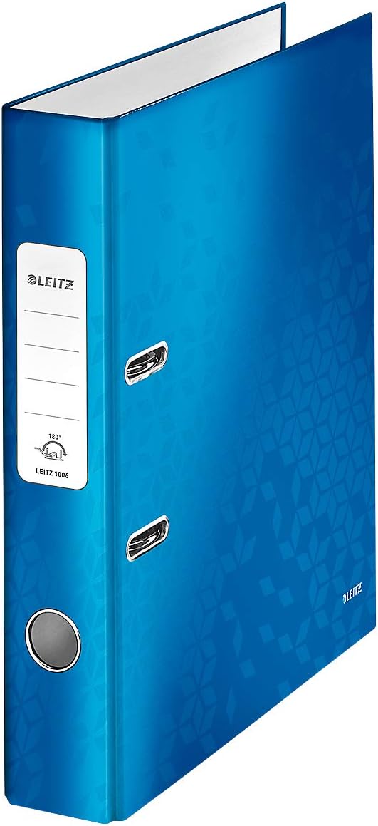 Leitz Lever Arch File, Metallic blue, A4, 50 mm spine width, WOW Range ...