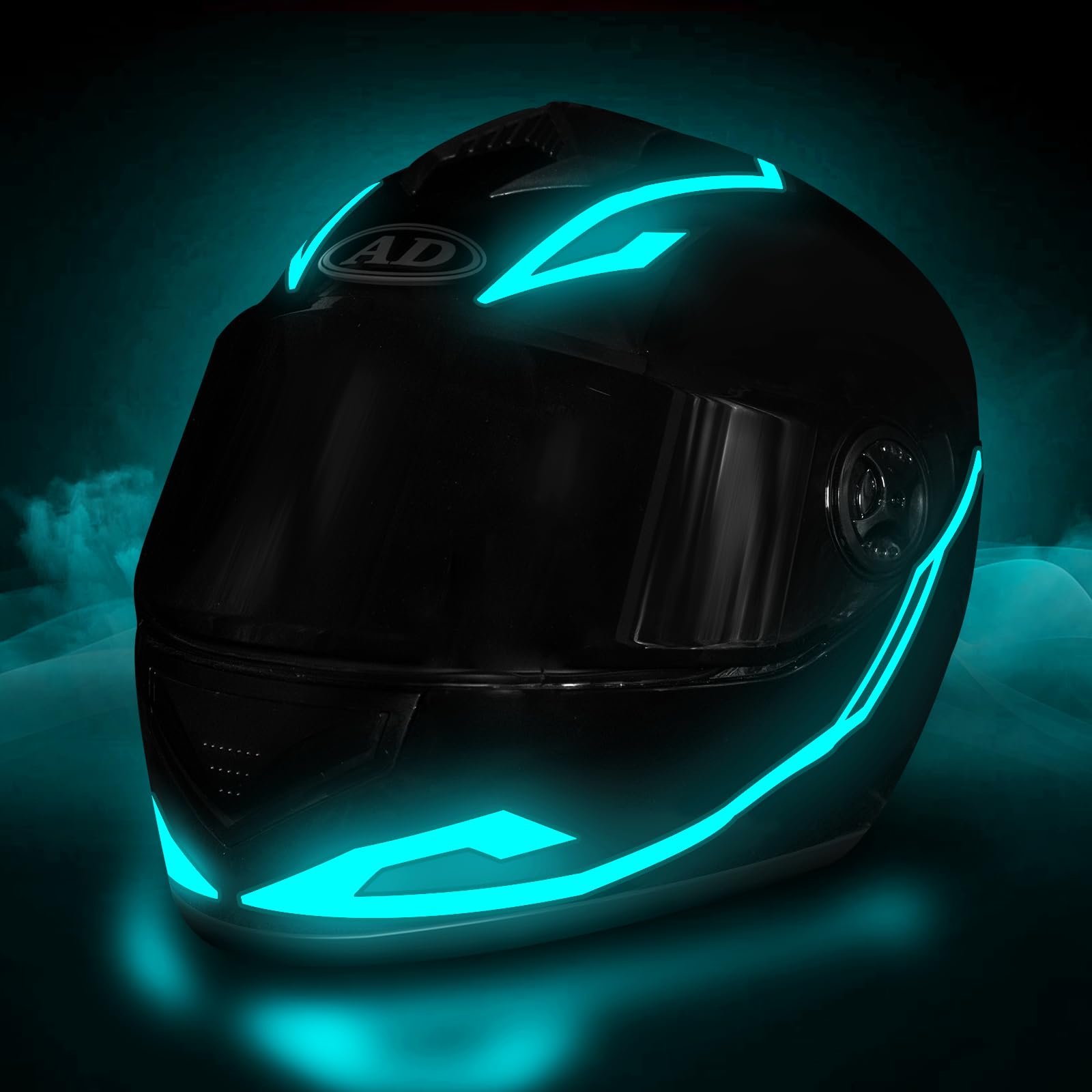 Motorcycle Helmet Light,3 Modes Driving EL Light Strips,Battery Helmet ...