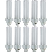 (4 Pack) PLC-13W 841, 4 Pin G24q-1, 13 Watt Double Tube, Compact Fluorescent Light Bulb ...