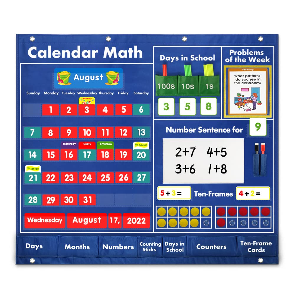 Mua Math Calendar Classroom Pocket Charts Daily Math Activities ...