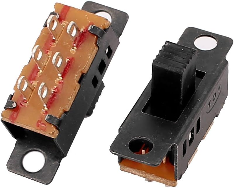 Sourcingmap 5Pcs 3 Position 6P DPDT Micro Miniature PCB Slide Switch Latching Toggle Switch ...