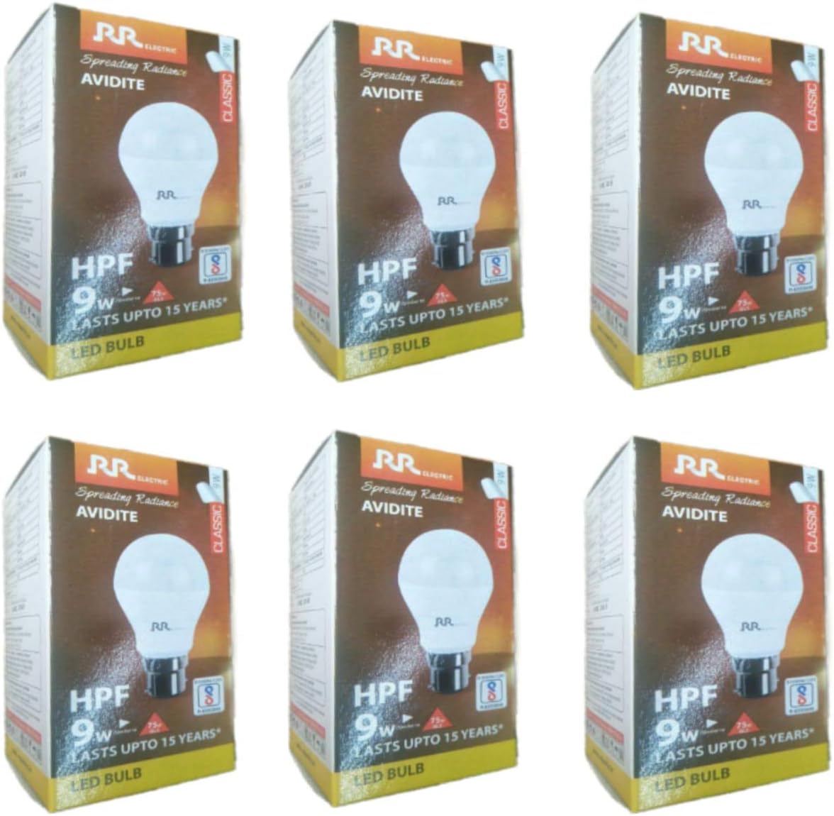 Buy RR ELECTRIC LED Classic AVIDITE Bulb 9 WATT 6 Pieces | White Online at Low Prices in India ...