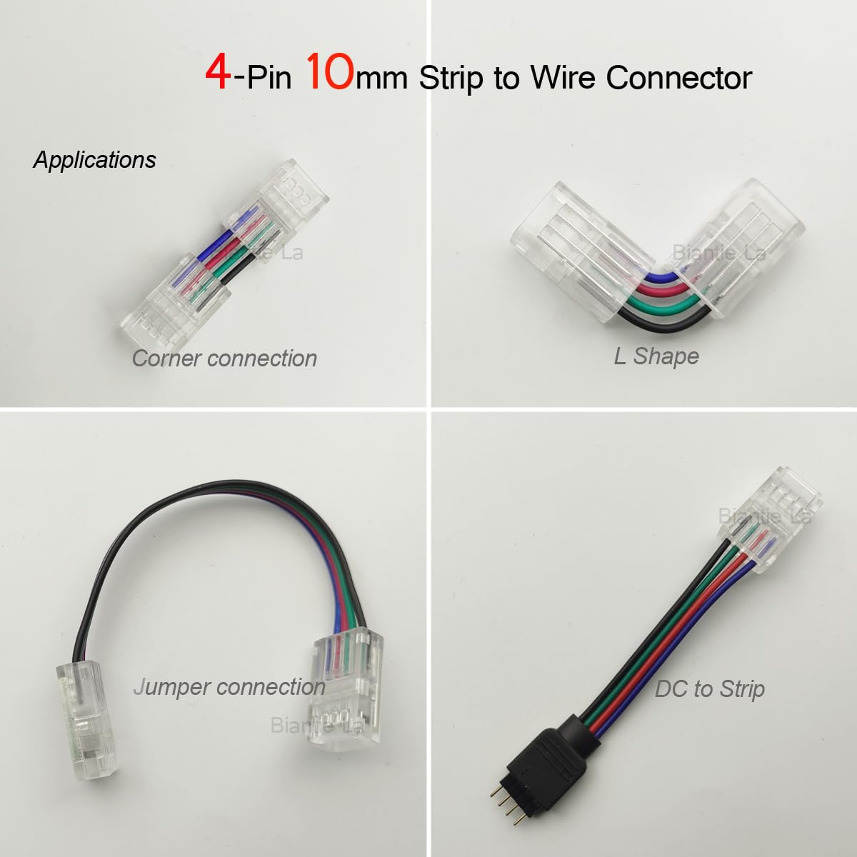 Mua Biantie La 4 Pin Led Strip Connector 10mm RGB Strip to Wire ...