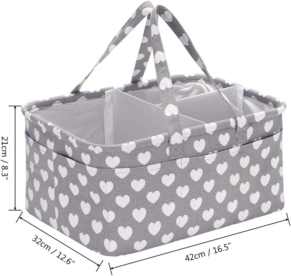 Large Baby Nappy Caddy Organiser,Infant Diaper Storage Bin Nursery Tote ...