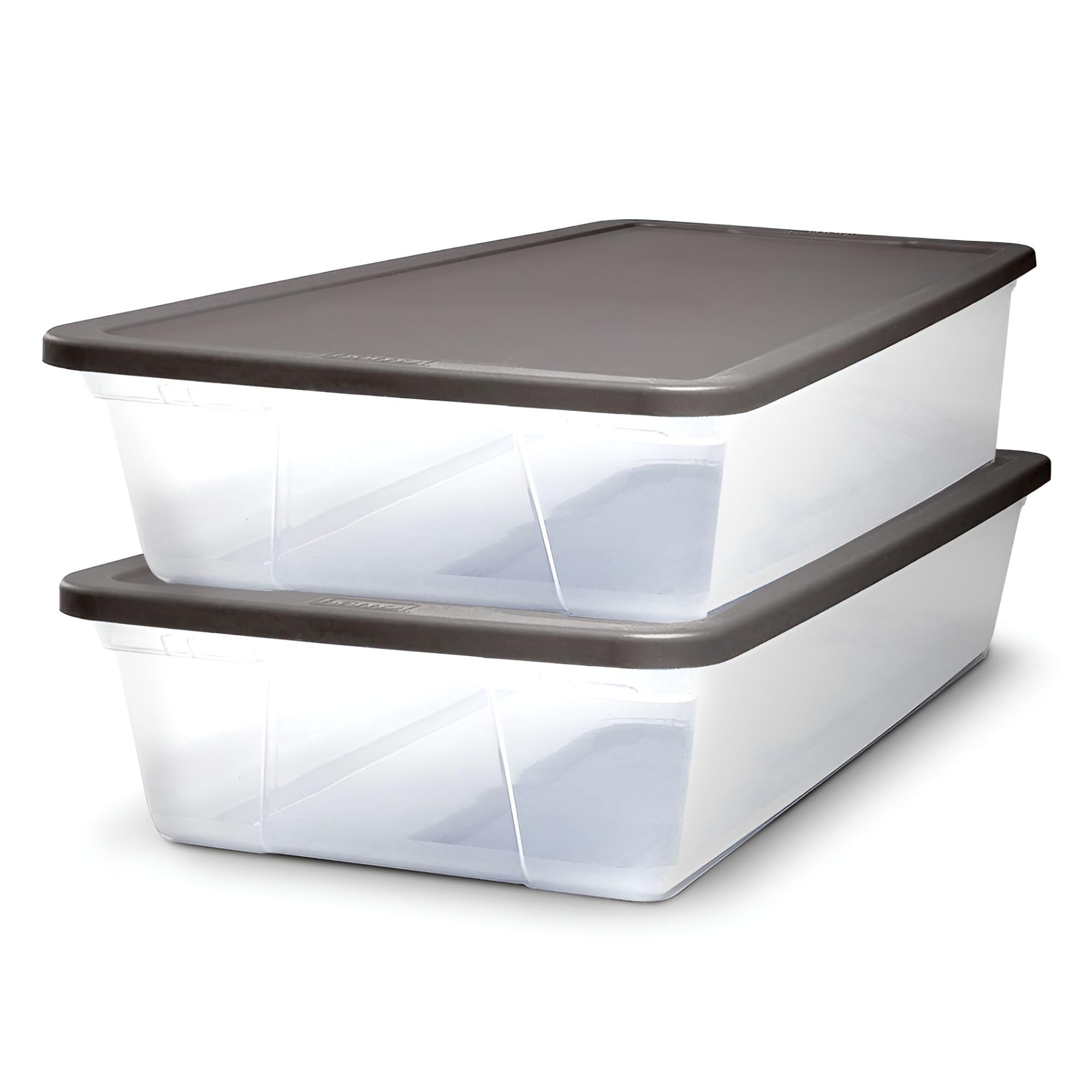 HOMZ 2-Pack Snaplock, Small Clear Plastic Storage Bins with Lids, 28 ...