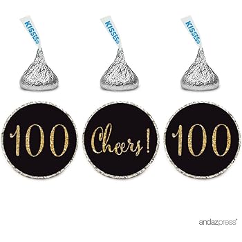 Amazon.com: Andaz Press Gold Glitter Print Chocolate Drop Labels ...