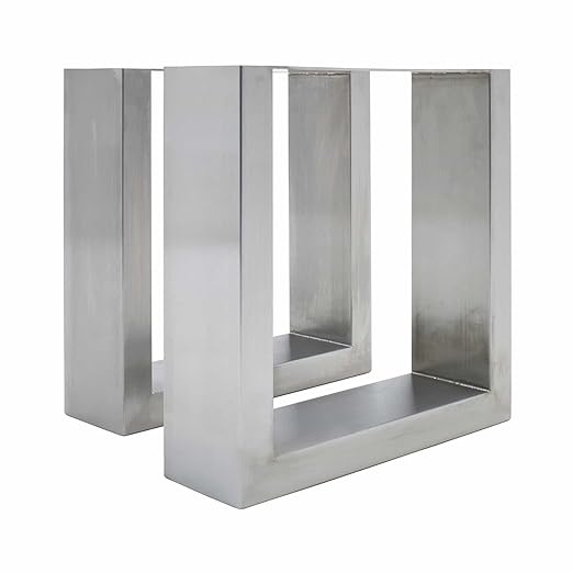 2 X Brushed Stainless Steel Table Legs - Sleek, Modern Metal Legs ...
