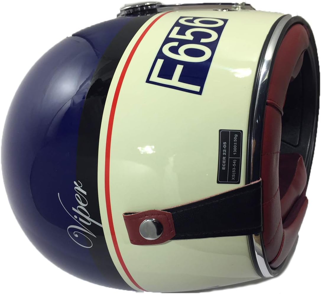 Abbigliamento protettivo Casco Integrale Moto Vintage Fiberglass Viper ...