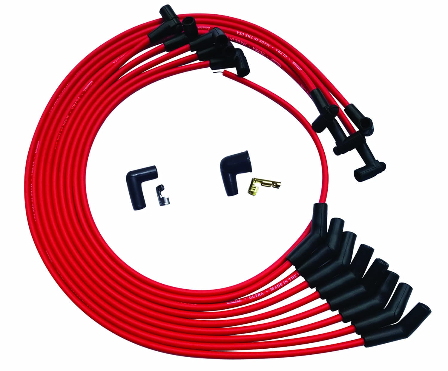 Moroso 52030 Ultra Series Red Spark Plug Wires, Small Block Chevy ...