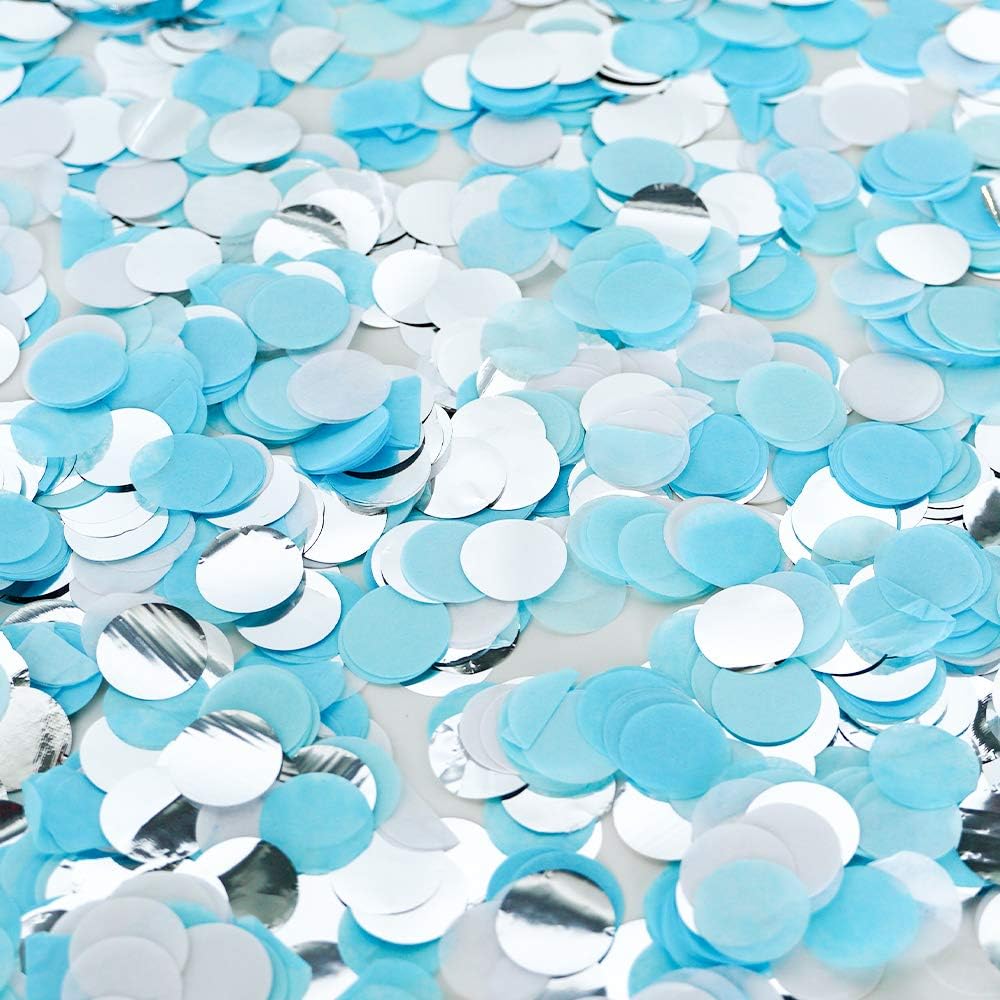 2.5cm Paper and Foil Confetti Blue Mix Round Tissue Confetti 6000pcs ...