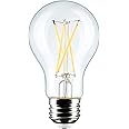 Satco S12462 8 Watt A19 LED Bulb, Clear, 2700K, Medium Base, 120 Volt, 4-Pack - Amazon.com