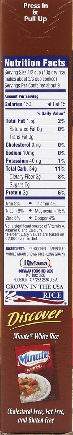minute brown rice cups nutrition facts