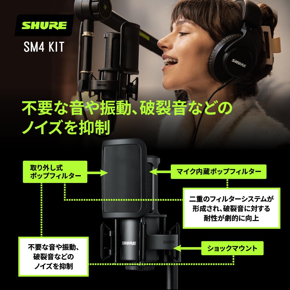 Mua SHURE SM4-K-KIT Condenser Microphone Kit, Shock Mount, Pop Filter ...