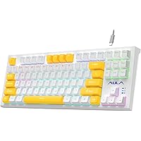 Amazon.com: AULA Mechanical Keyboard Red Switches, 87 Keys RGB Backlight Gaming Keyboard ...