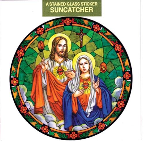 Sacred Heart of Jesus and Immaculate Heart of Mary Window Decal ...