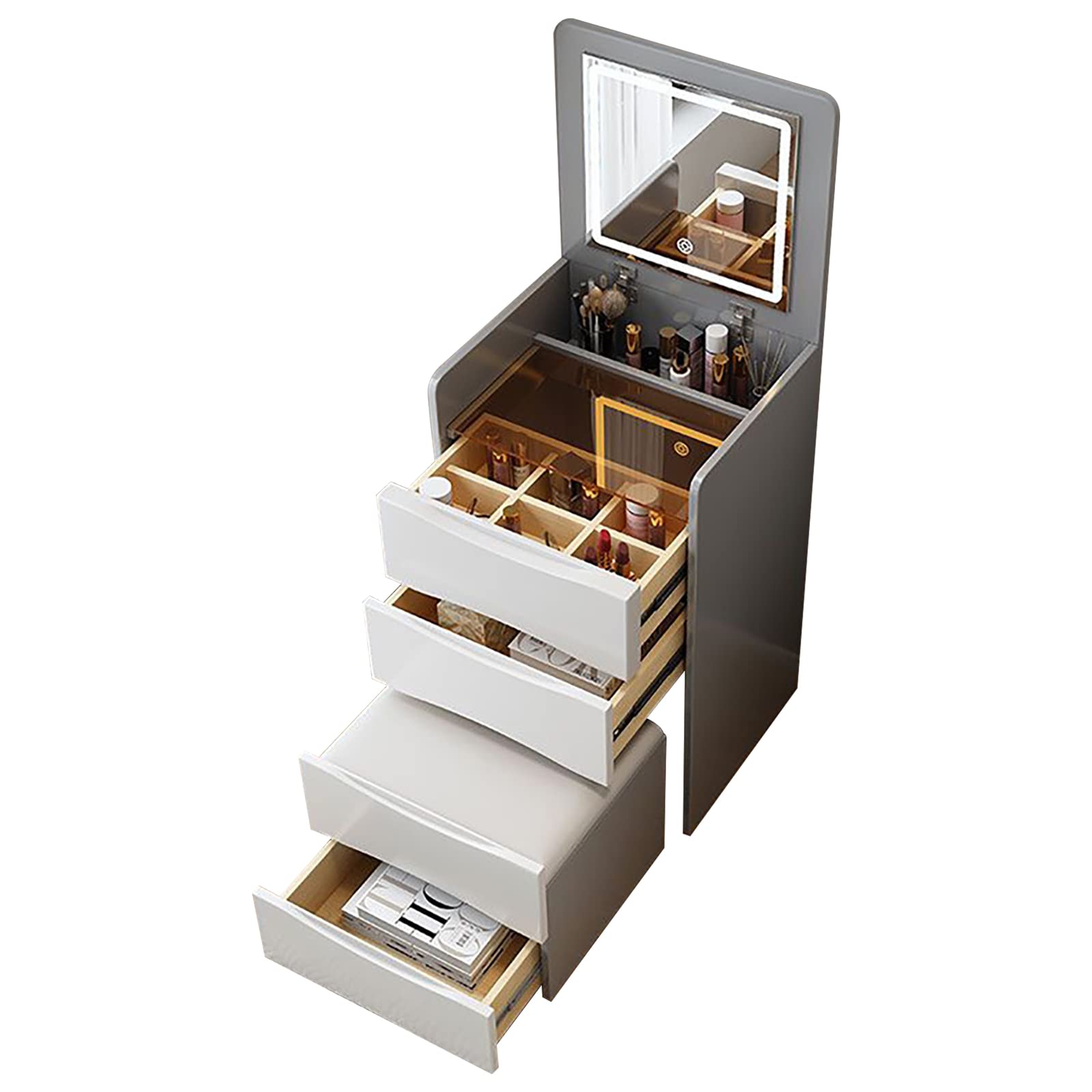 KEUVEN 3 in 1 Vanity with Flip Top LED Mirror and Lights, Makeup Vanity ...