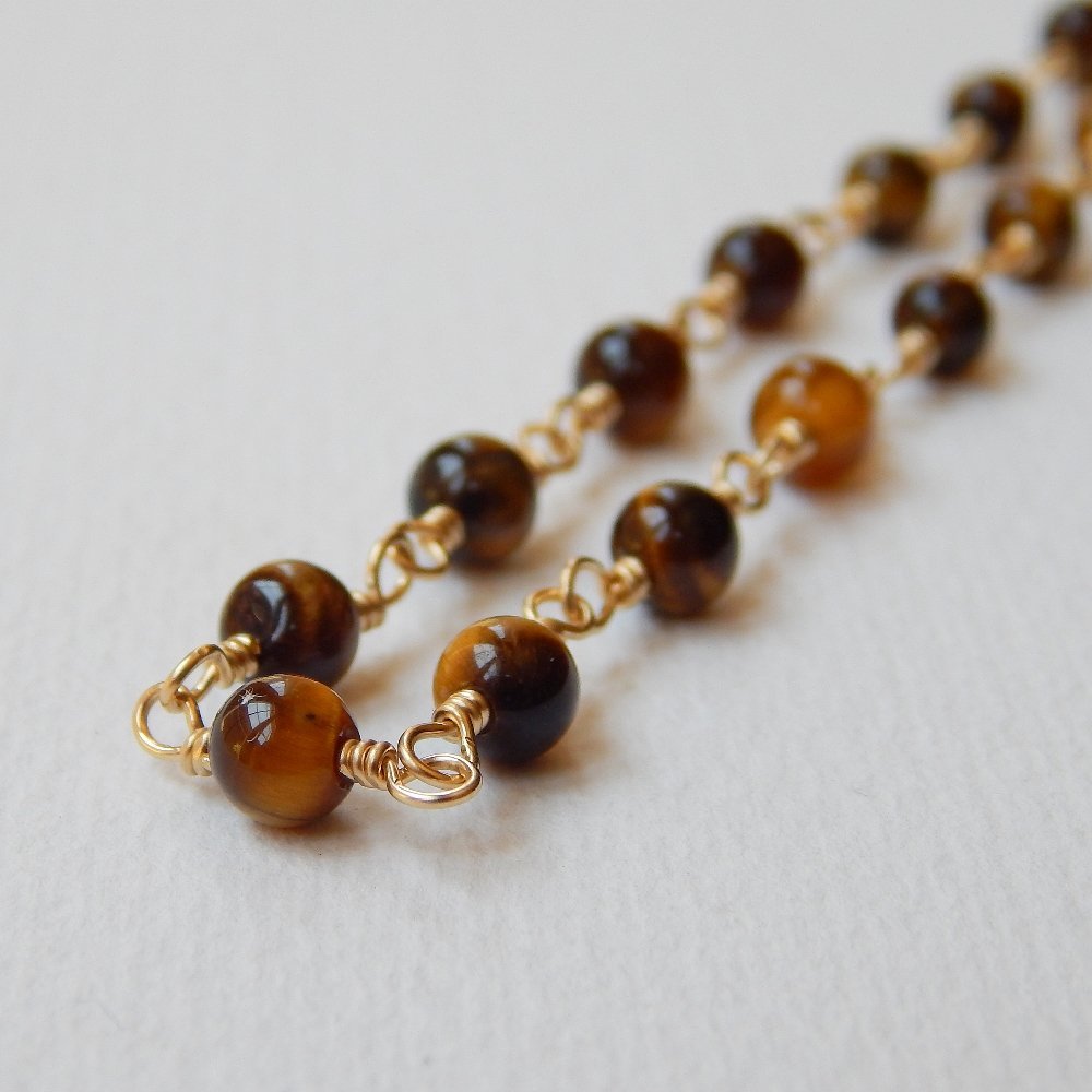 Amazon.com: Tiger's Eye Necklace Gold Filled: Handmade