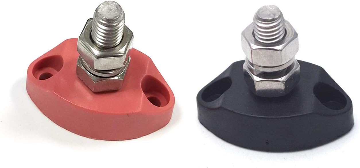 Amazon.com: Antrader 5/16" Stainless Steel Positive Insulated Single Stud Dual Stud Battery ...