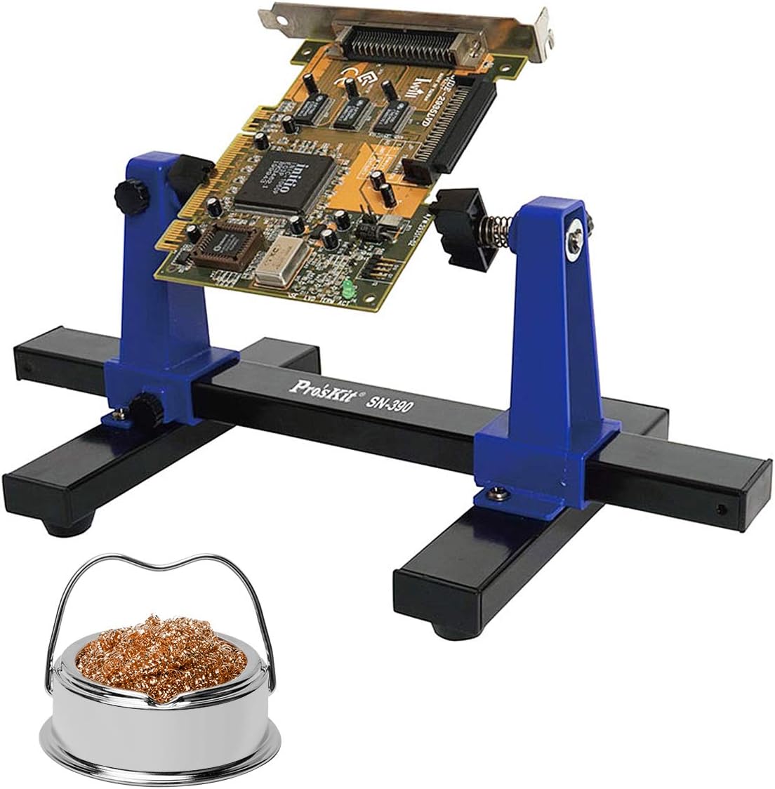 Adjustable Printed Circuit Board Holder with Soldering Tip Iron Cleaner ...