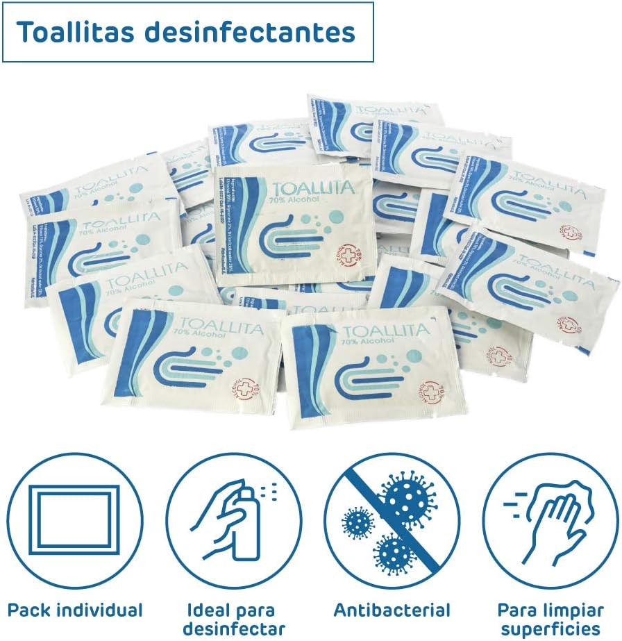 RC Ocio 100 Individual Antibacterial Hand Wipes/Suitable for Hand ...