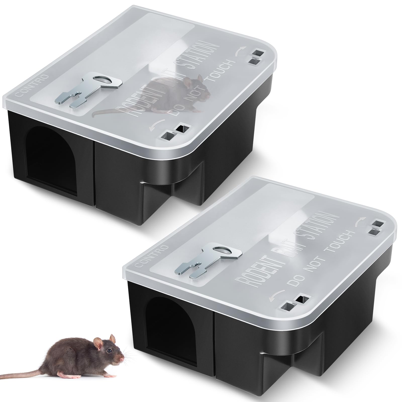 Qualirey 2 Pcs Rat Bait Station 8.86 x 7.28 x 3.62 Inches Rat Traps ...
